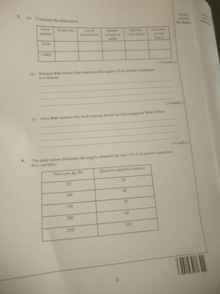 WAEC GCE Agricultural 2025 (Obj/Essay) Questions And Answers